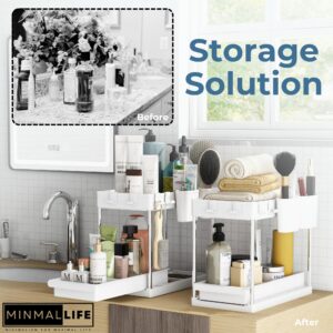 Minmallife 2 Tier Under Sink Organizer - Set of 1 Under the Sink Organizer/Under Kitchen Sink Organizer - Applicable as Medicine Cabinet Organizer, Kitchen Cabinet Organizer, Bathroom Sink Organizer