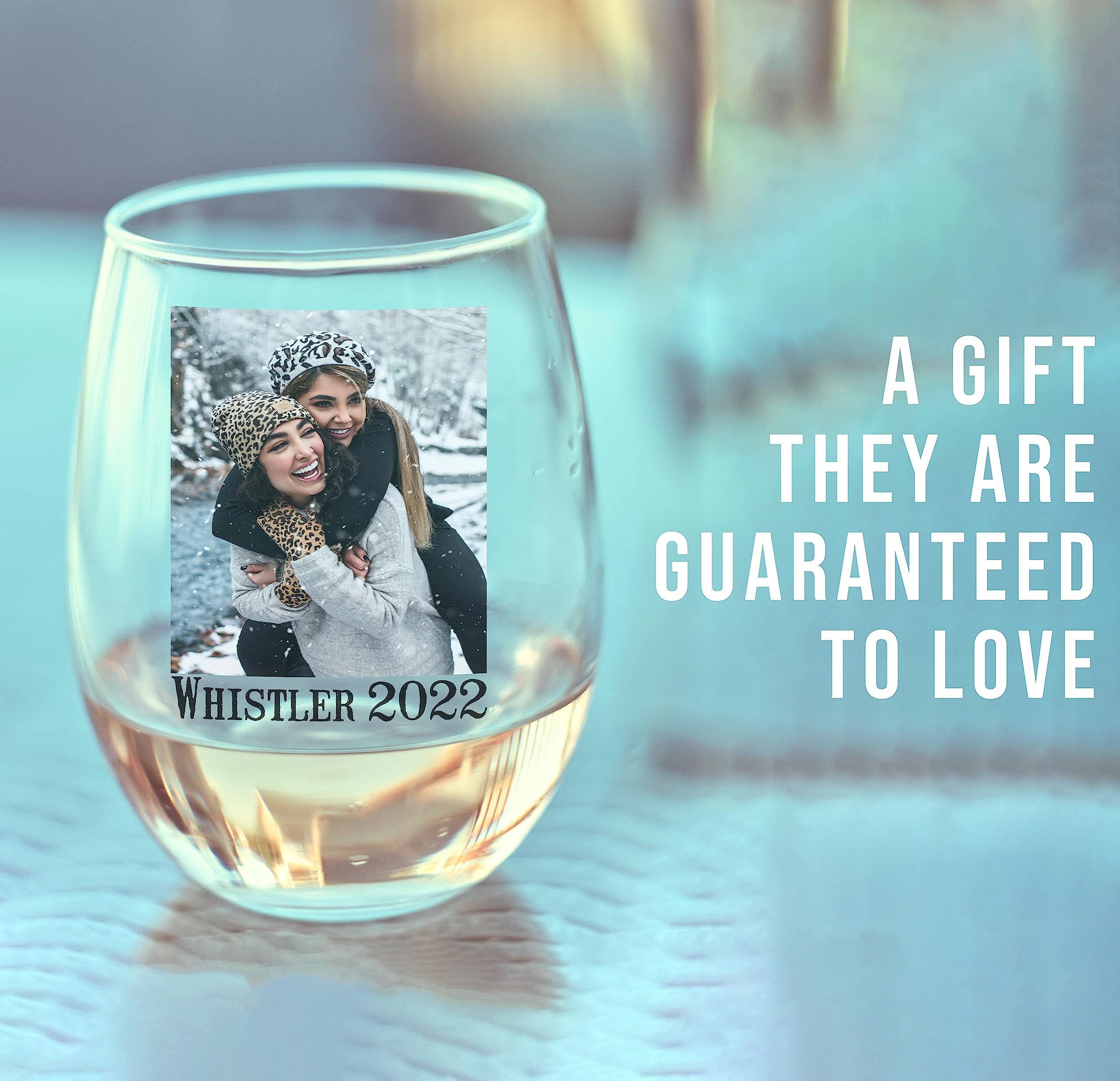 Personalized 17oz Printed Photo Picture Stemless Wine Glass – Birthday Gifts for Women Friendship, Best Friend Gift Ideas, Girls Trip Gift Unique Funny, Fun Gifts for Friends Female Sister, Cute Cup