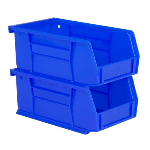 Hudson Exchange 7-1/2" x 4" x 3" Plastic Stackable Storage Bin and Hanging Container (Blue)