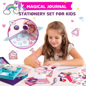 TingingYuli Kid Journal Stationery Set,Gifts for Girls Ages 6 7 8 9 10 11 12 Year Old,49 Pieces Stationery Letter Writing Crafting Kit with Storage Case,Preteen Girls Toys Gift for Birthday Christmas