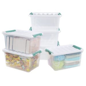 Yuright 20 Quart Plastic Storage Latch Box, 6 Packs Clear Lidded Storage Bins