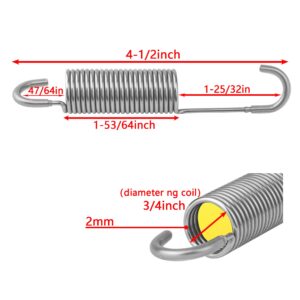 GNPADR 4-1/2inch Replacement Recliner Sofa Chair Mechanism Tension Spring - Long Neck Hook Style