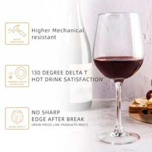 UMEIED Tempered Wine Glasses Set of 12, 12-oz Wine Glass Chip Resistant, Bulk Wine Glass Set for Restaurants, Bars, Picnics, Dishwasher Safe