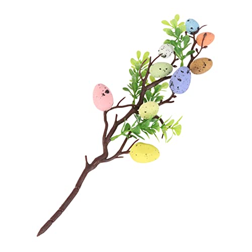 NOLITOY 1pc Easter Egg Cuttings Easter Eggs Branches Easter Cake Toppers Fake Eggs Bouquet Artificial Flowers Bouquet Easter Egg Flower Arrangement Easter Crafts Faux Plant Stems