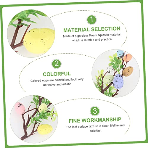 NOLITOY 1pc Easter Egg Cuttings Easter Eggs Branches Easter Cake Toppers Fake Eggs Bouquet Artificial Flowers Bouquet Easter Egg Flower Arrangement Easter Crafts Faux Plant Stems