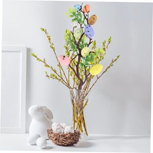 NOLITOY 1pc Easter Egg Cuttings Easter Eggs Branches Easter Cake Toppers Fake Eggs Bouquet Artificial Flowers Bouquet Easter Egg Flower Arrangement Easter Crafts Faux Plant Stems