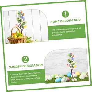 NOLITOY 1pc Easter Egg Cuttings Easter Eggs Branches Easter Cake Toppers Fake Eggs Bouquet Artificial Flowers Bouquet Easter Egg Flower Arrangement Easter Crafts Faux Plant Stems