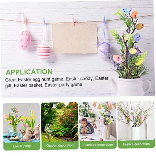 NOLITOY 1pc Easter Egg Cuttings Easter Eggs Branches Easter Cake Toppers Fake Eggs Bouquet Artificial Flowers Bouquet Easter Egg Flower Arrangement Easter Crafts Faux Plant Stems