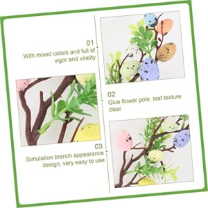 NOLITOY 1pc Easter Egg Cuttings Easter Eggs Branches Easter Cake Toppers Fake Eggs Bouquet Artificial Flowers Bouquet Easter Egg Flower Arrangement Easter Crafts Faux Plant Stems