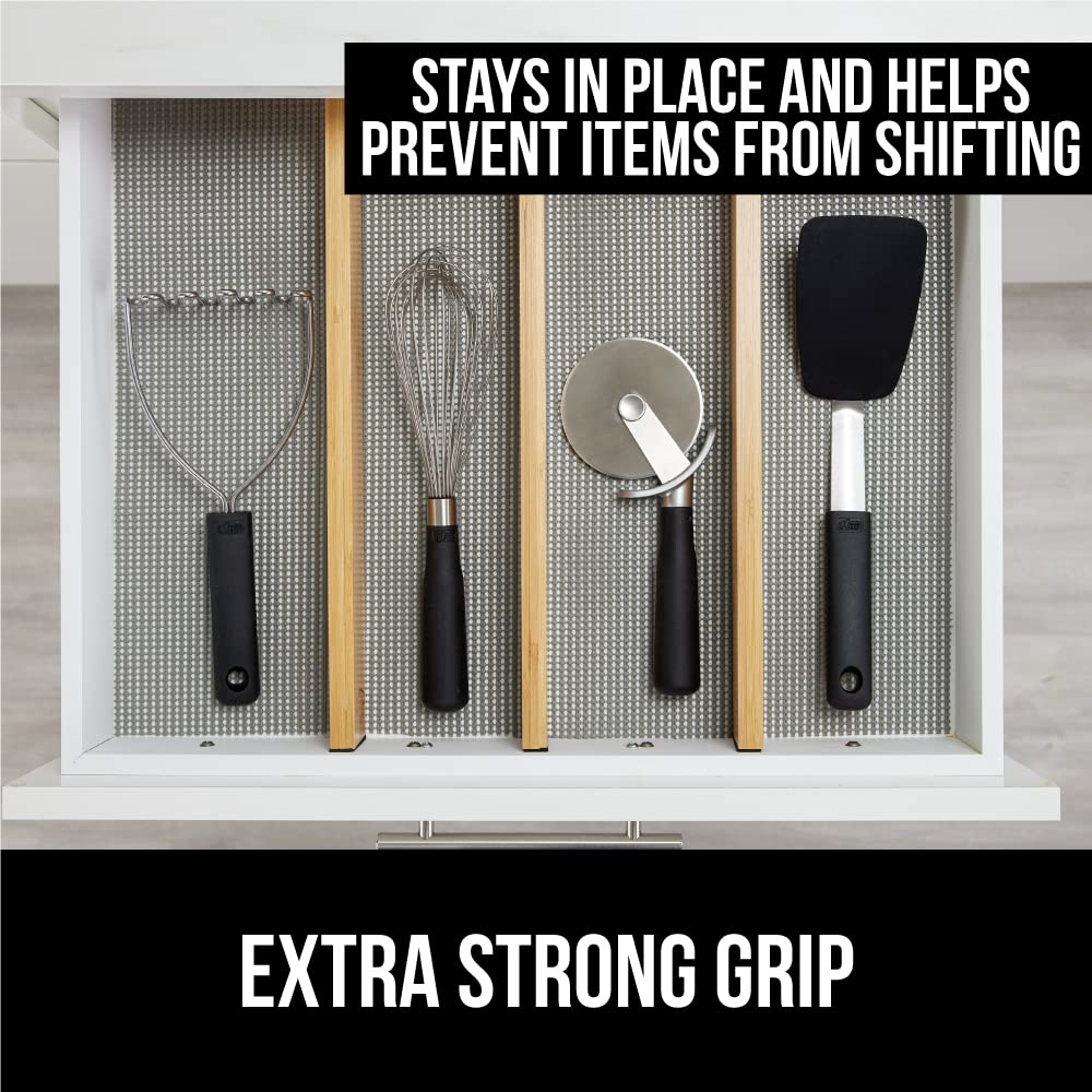 Gorilla Grip Drawer and Shelf Liner and Durable Kitchen Cutting Board, Shelf Liner Size 12 in x 20 FT, Strong Grip, Cutting Board Set of 3, Nonslip Handle and Border, Both in Gray, 2 Item Bundle