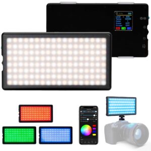 lume cube panel pro 2.0 rgb camera light | for photography & videography, fits sony, nikon, canon, panasonic, fuji, and more | bluetooth app, adjustable color, camera mount & diffuser included