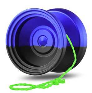 magicyoyo v8 responsive metal yoyo for kids beginners + yoyo glove + 6 yoyo strings (black blue)