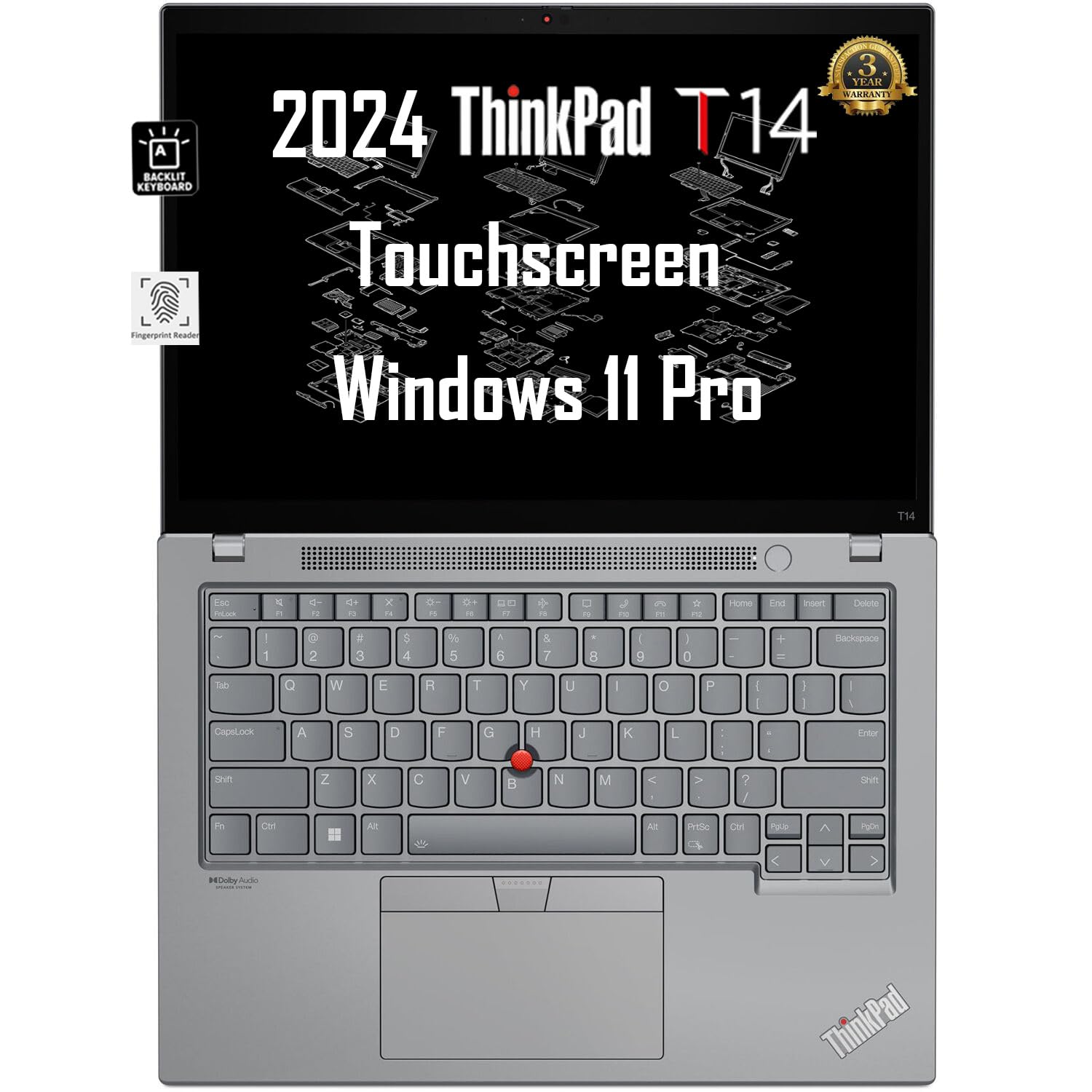 2024 Lenovo ThinkPad T14 Gen 3 Business Laptop (14" FHD+ Touchscreen, AMD Ryzen 7 Pro 6850U, 16GB DDR5 RAM, 2TB SSD, 8-Core (Beats i7-1165G7)), Backlit, Fingerprint, FHD Webcam, 3-Yr WRT, Win 11 Pro