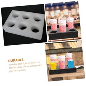 2Pcs Milk Tea Cup Holder Coffee Cup Trays take Out Cup Carriers Drink Bottle Carrier Foam Drink Holder Insulated Coffee Mugs Cup Holder with 6 Holes Beer Portable Pearl re-usable