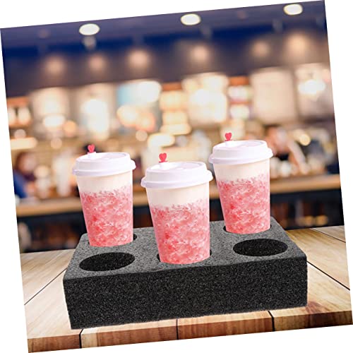 2Pcs Milk Tea Cup Holder Coffee Cup Trays take Out Cup Carriers Drink Bottle Carrier Foam Drink Holder Insulated Coffee Mugs Cup Holder with 6 Holes Beer Portable Pearl re-usable