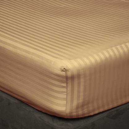 DIFFERENT SHEETING- Cot Fitted Sheet 30" x 80"-100% Cotton-Soft & Breathable- Only Fitted Sheet with 8" Deep Pocket- Perfect for RV Bunk/Camping Cot/Guest Bed-Cot Size 30" x 80",Taupe Stripe