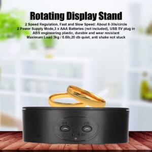 VTOSEN 360 Degree Rotating Display Stand - Electric Turntable with USB Power Cable for Wine Bottles, Jewelry, Cosmetics, Watches - Maximum Load 6.6lb - Motorized Rotating Display Stand(Black)