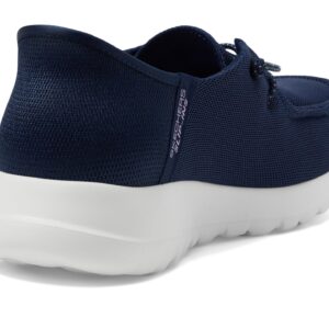 Skechers Women's Hands Free Slip-Ins Go Walk Joy Moc Toe Casual Shoe Sneaker, Navy/Lavender, 7