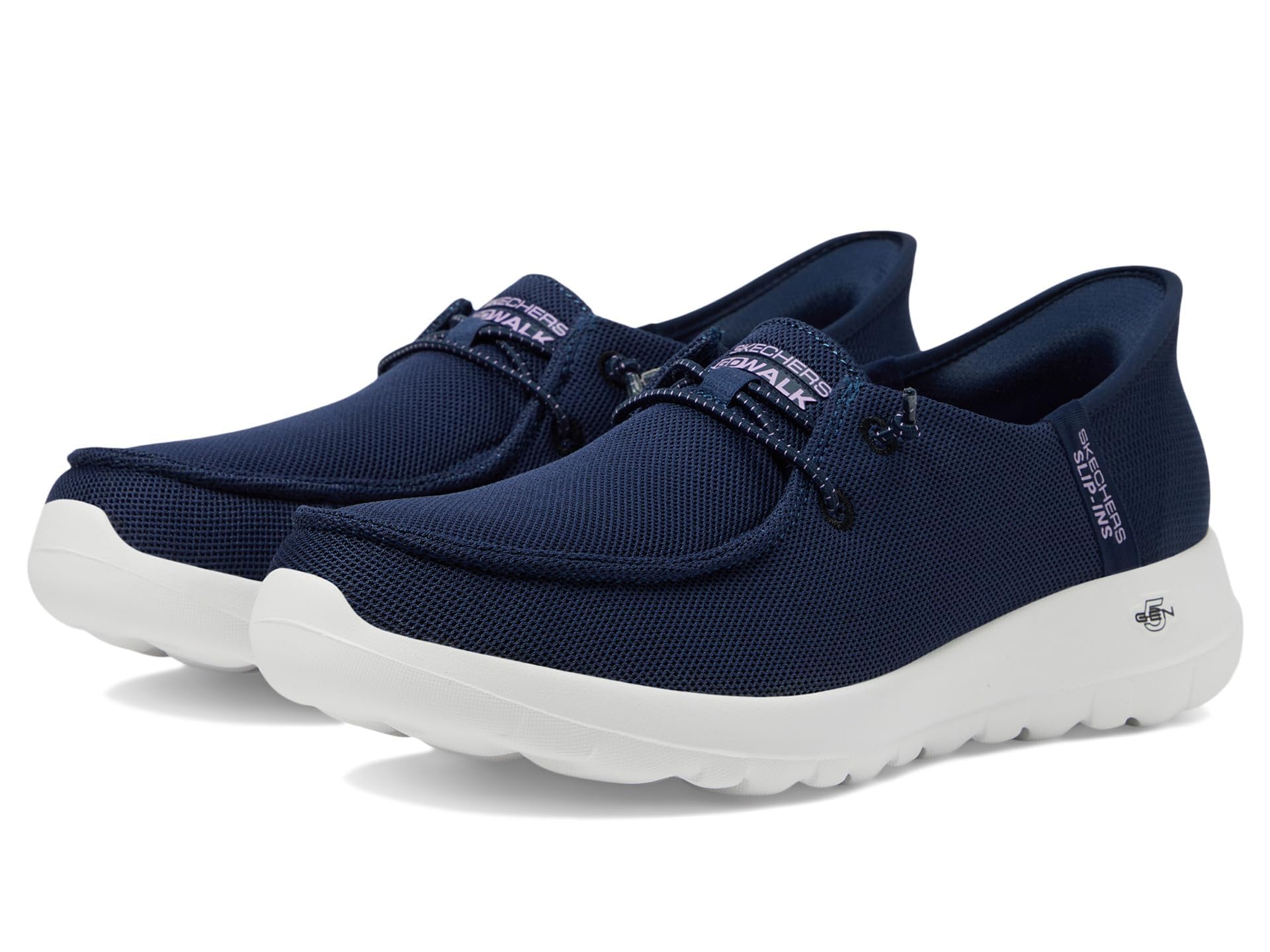 Skechers Women's Hands Free Slip-Ins Go Walk Joy Moc Toe Casual Shoe Sneaker, Navy/Lavender, 7