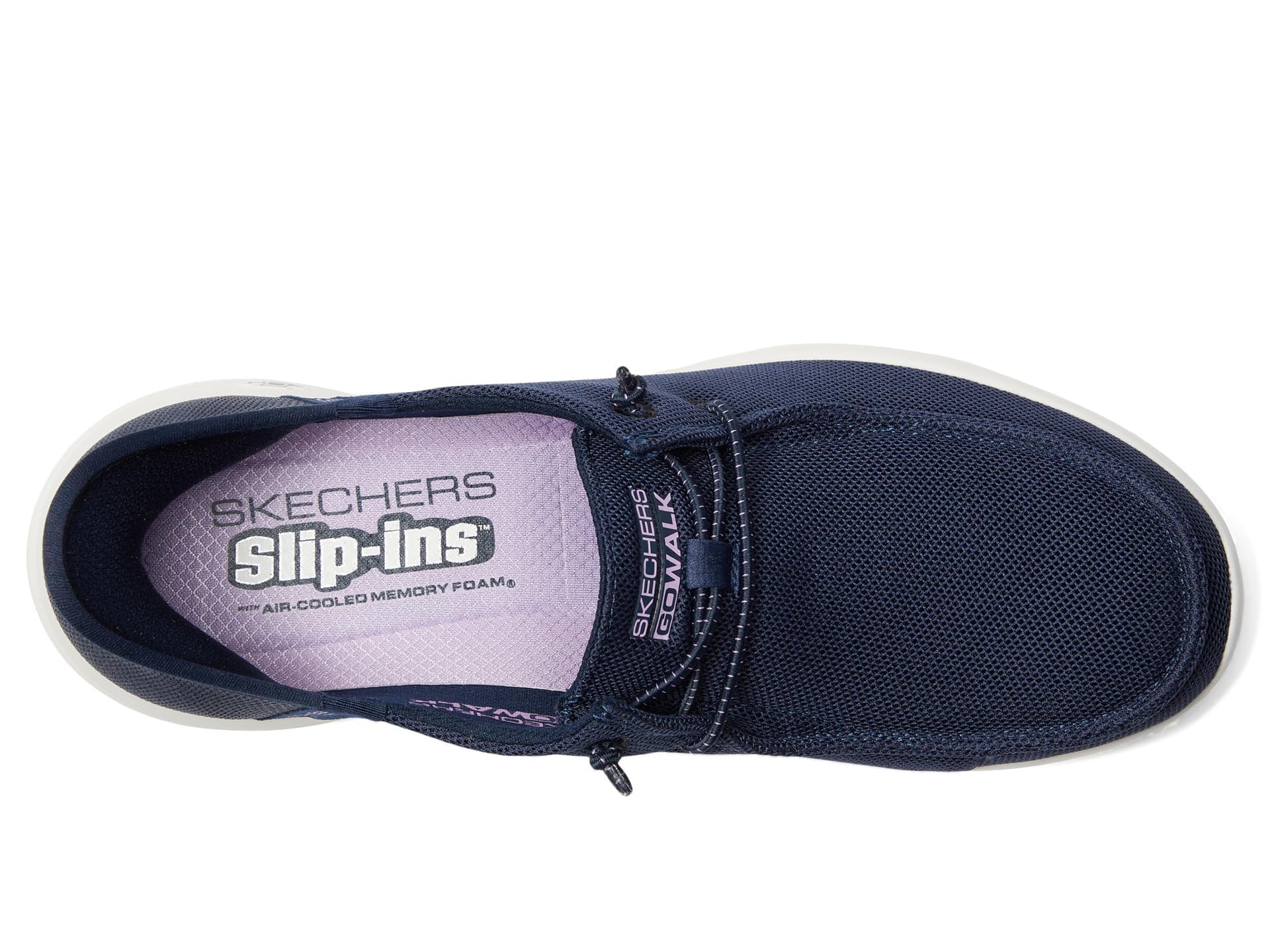 Skechers Women's Hands Free Slip-Ins Go Walk Joy Moc Toe Casual Shoe Sneaker, Navy/Lavender, 7