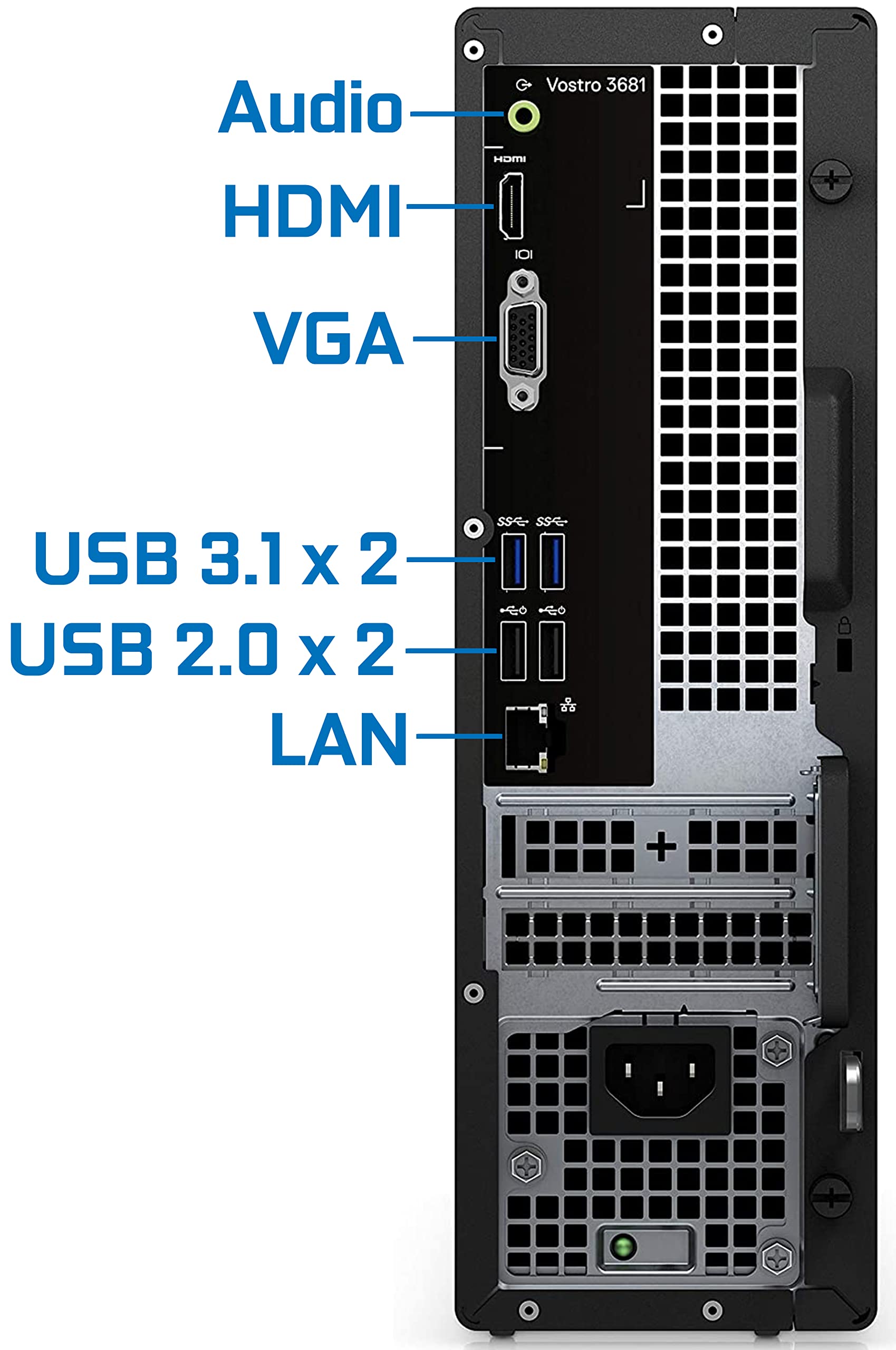 Dell Vostro 3681 SFF Desktop - Intel i7-10700, 32GB RAM, 2TB NVMe SSD, Intel UHD Graphics 630 4K 2-Monitor Support, DVD, HDMI, VGA, Wi-Fi, BT - Windows 10 Pro