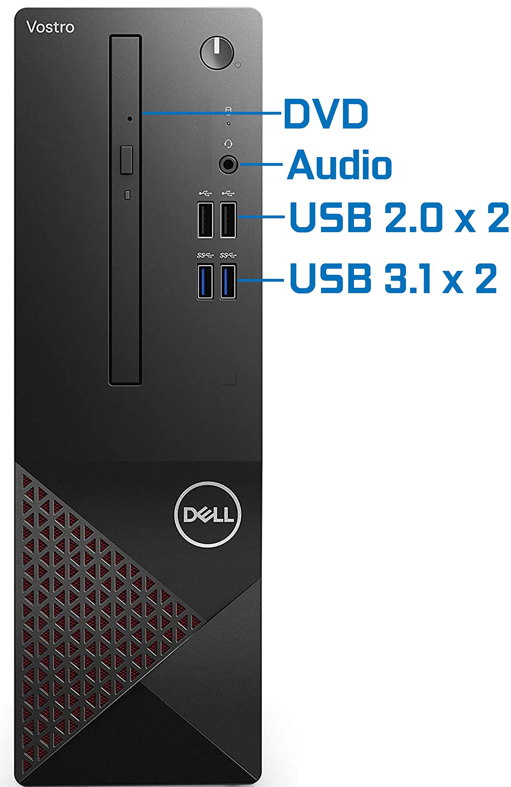 Dell Vostro 3681 SFF Desktop - Intel i7-10700, 32GB RAM, 2TB NVMe SSD, Intel UHD Graphics 630 4K 2-Monitor Support, DVD, HDMI, VGA, Wi-Fi, BT - Windows 10 Pro