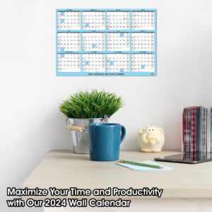 12" x 18" 2024 Wall Calendar Monthly 12 Month Annual Yearly Wall Planner, Reversible, Horizontal/Vertical