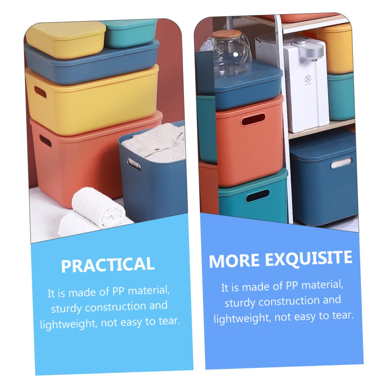 Housoutil Storage Box Snack Felt Cube Bin Felt Hamper Bin Cloth Organizer Wardrobe Organizer Rope Basket Container Toy Storage Bin Cube Storage Organizer Pp Trash Box Sock Office