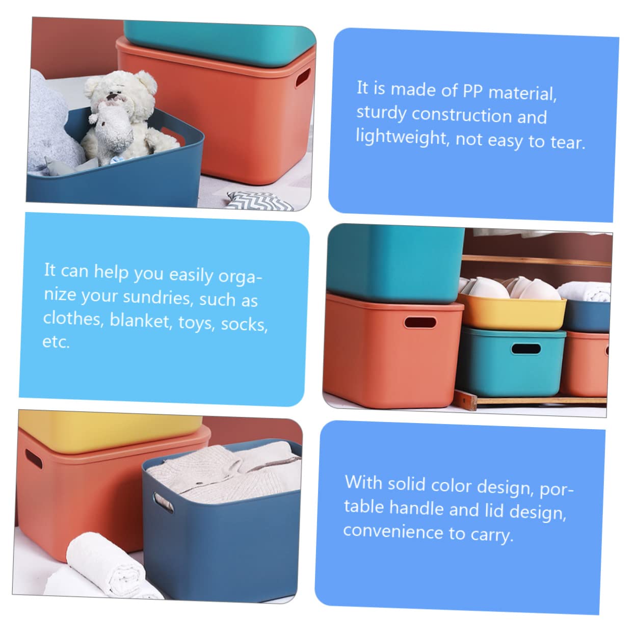 Housoutil Storage Box Snack Felt Cube Bin Felt Hamper Bin Cloth Organizer Wardrobe Organizer Rope Basket Container Toy Storage Bin Cube Storage Organizer Pp Trash Box Sock Office