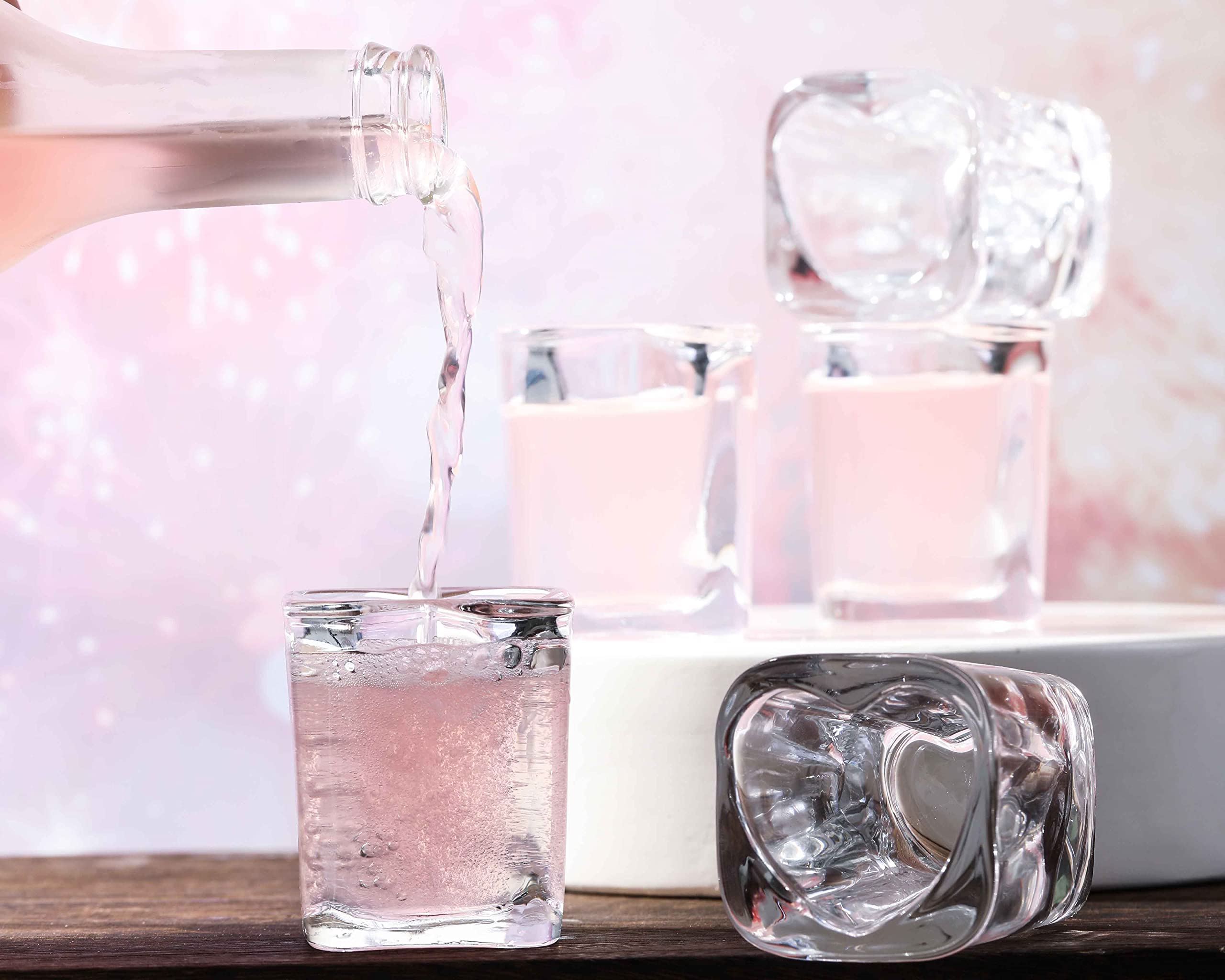 Srgeilzati Heart Shaped Shot Glasses Cute Bar Cart Accessories | Bar Cart Decor 2oz (Set of 6)