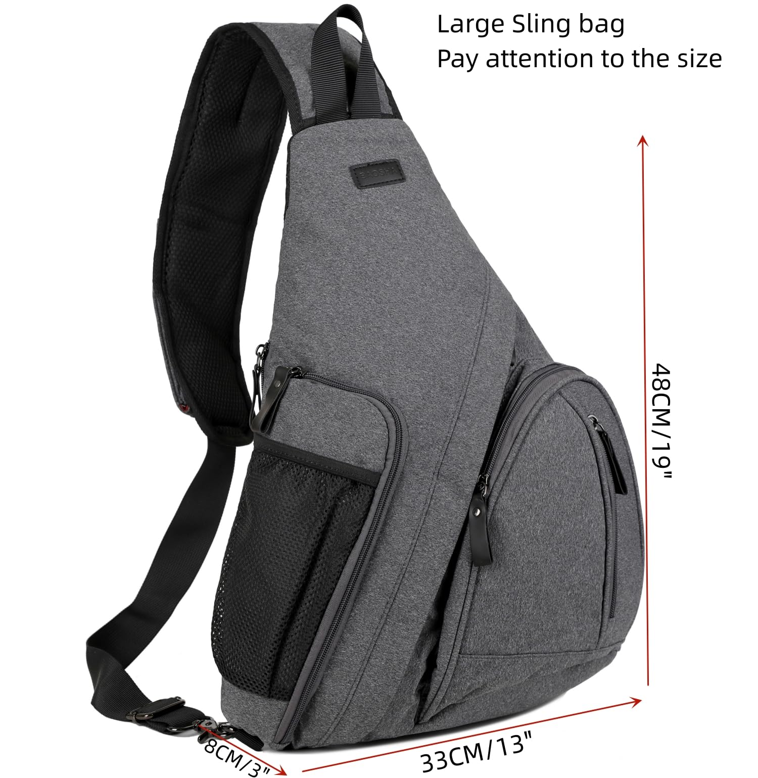 Oversize Sling bag for men and Women Big Sling Backpack Crossbody Shoulder Bag Waterproof XB-13 (NL)