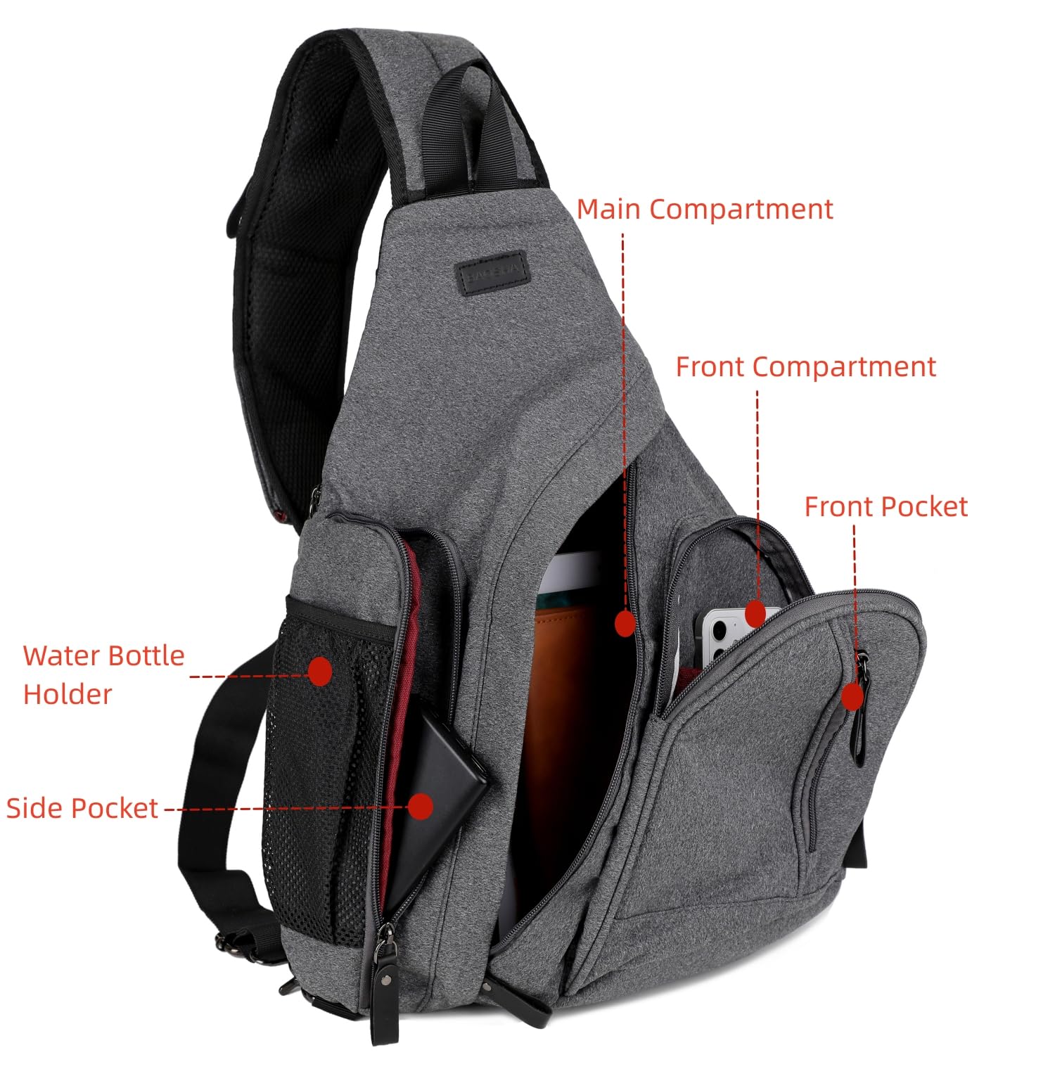 Oversize Sling bag for men and Women Big Sling Backpack Crossbody Shoulder Bag Waterproof XB-13 (NL)