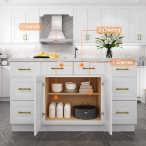 ROOMTEC Kitchen Base Cabinets, Sideboard Storage Cabinet, Entryway Cabinet with Soft Closing Doors 30" W X 24" D X 34-1/2"H