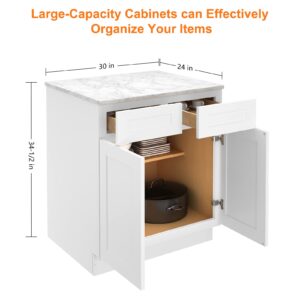 ROOMTEC Kitchen Base Cabinets, Sideboard Storage Cabinet, Entryway Cabinet with Soft Closing Doors 30" W X 24" D X 34-1/2"H