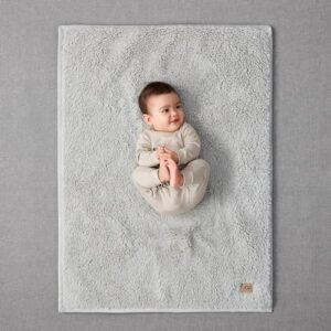 UGG 25111 Blakely Baby Blanket Comfy Cozy Machine Washable Luxury Throw Blankets for Newborn Babies Plush Sherpa Blankie Soft Gentle on Skin, 41 x 31-Inch, Glacier