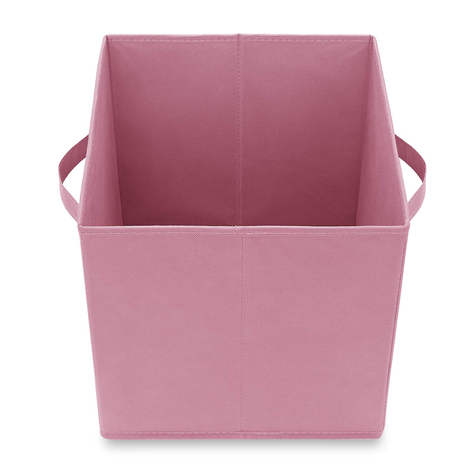 Casafield Set of 12 Collapsible Fabric Cube Storage Bins, Light Pink - 11" Foldable Cloth Baskets for Shelves, Cubby Organizers & More