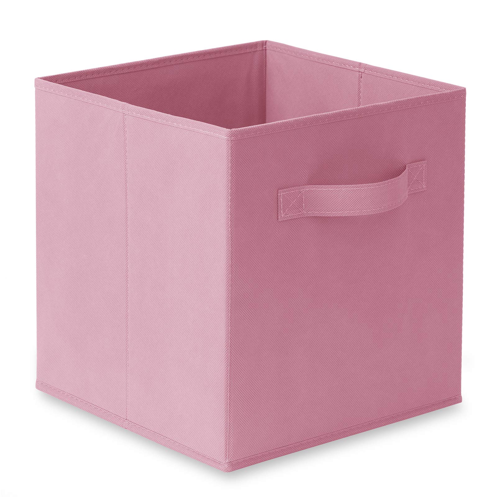 Casafield Set of 12 Collapsible Fabric Cube Storage Bins, Light Pink - 11" Foldable Cloth Baskets for Shelves, Cubby Organizers & More