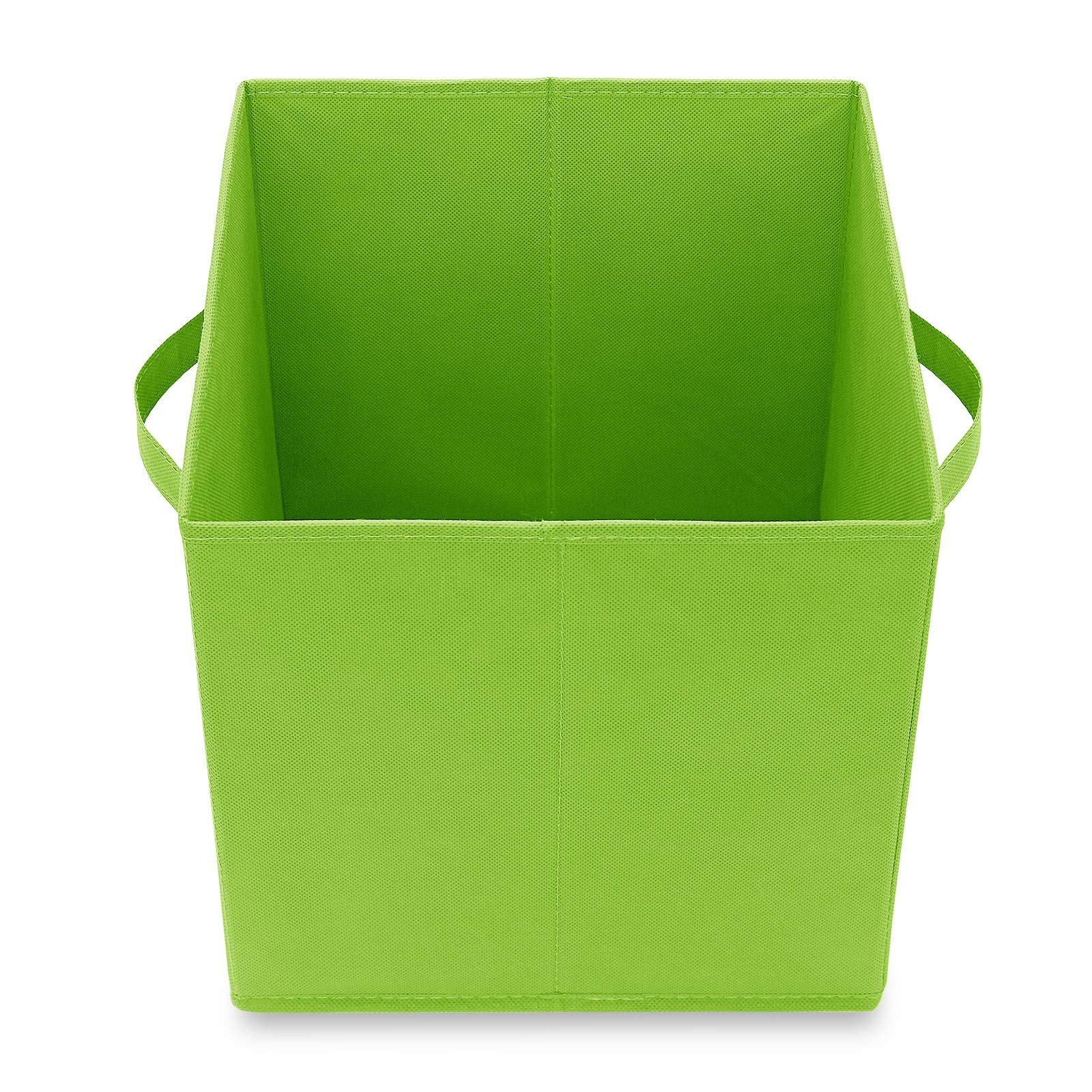 Casafield Set of 12 Collapsible Fabric Cube Storage Bins, Lime Green - 11" Foldable Cloth Baskets for Shelves, Cubby Organizers & More