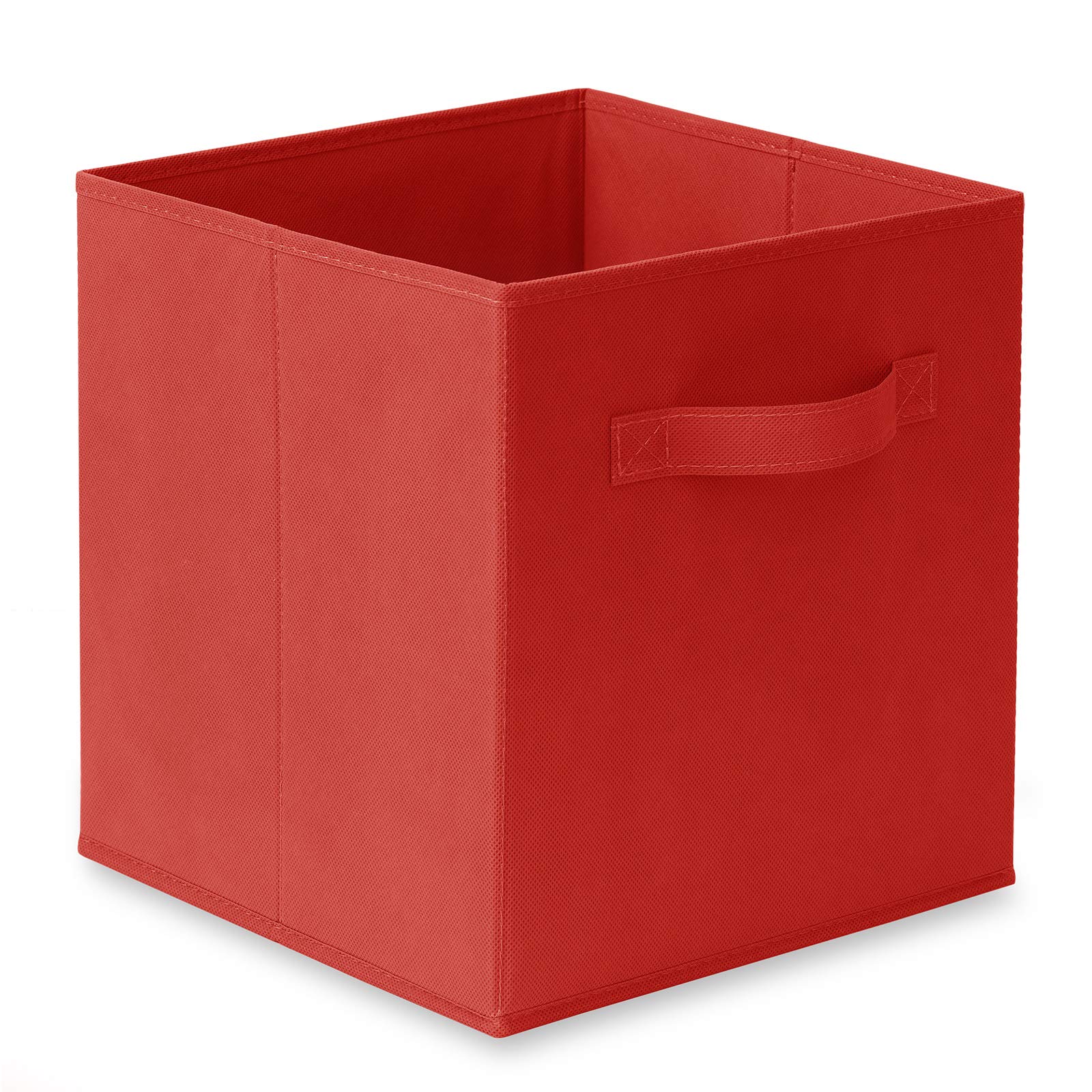 Casafield Set of 12 Collapsible Fabric Cube Storage Bins, Red - 11" Foldable Cloth Baskets for Shelves, Cubby Organizers & More