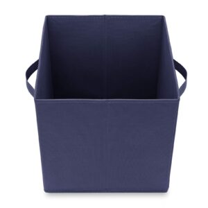 Casafield Set of 12 Collapsible Fabric Cube Storage Bins, Navy Blue - 11" Foldable Cloth Baskets for Shelves, Cubby Organizers & More