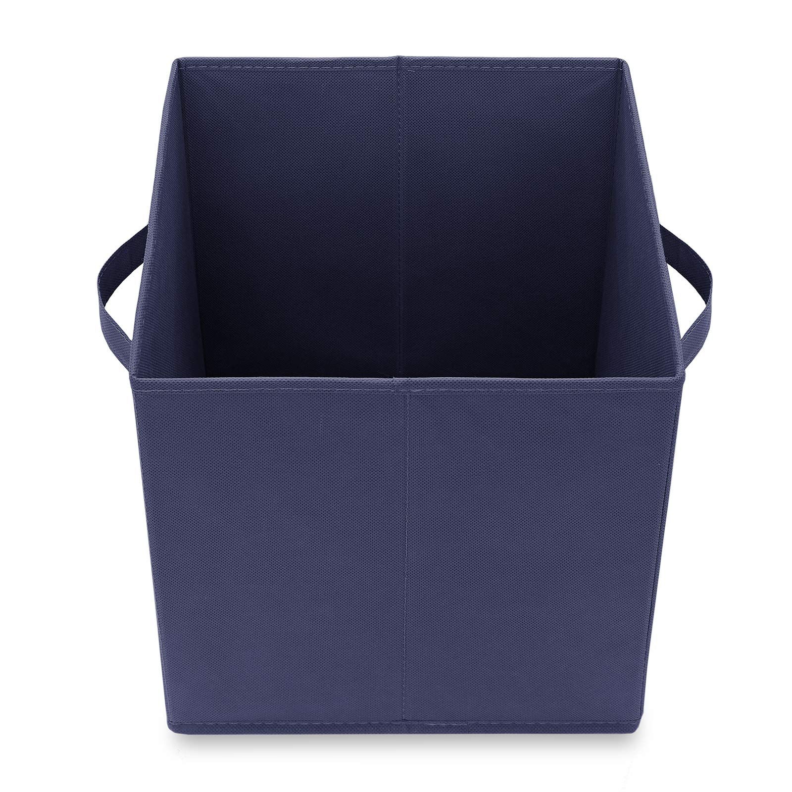 Casafield Set of 12 Collapsible Fabric Cube Storage Bins, Navy Blue - 11" Foldable Cloth Baskets for Shelves, Cubby Organizers & More