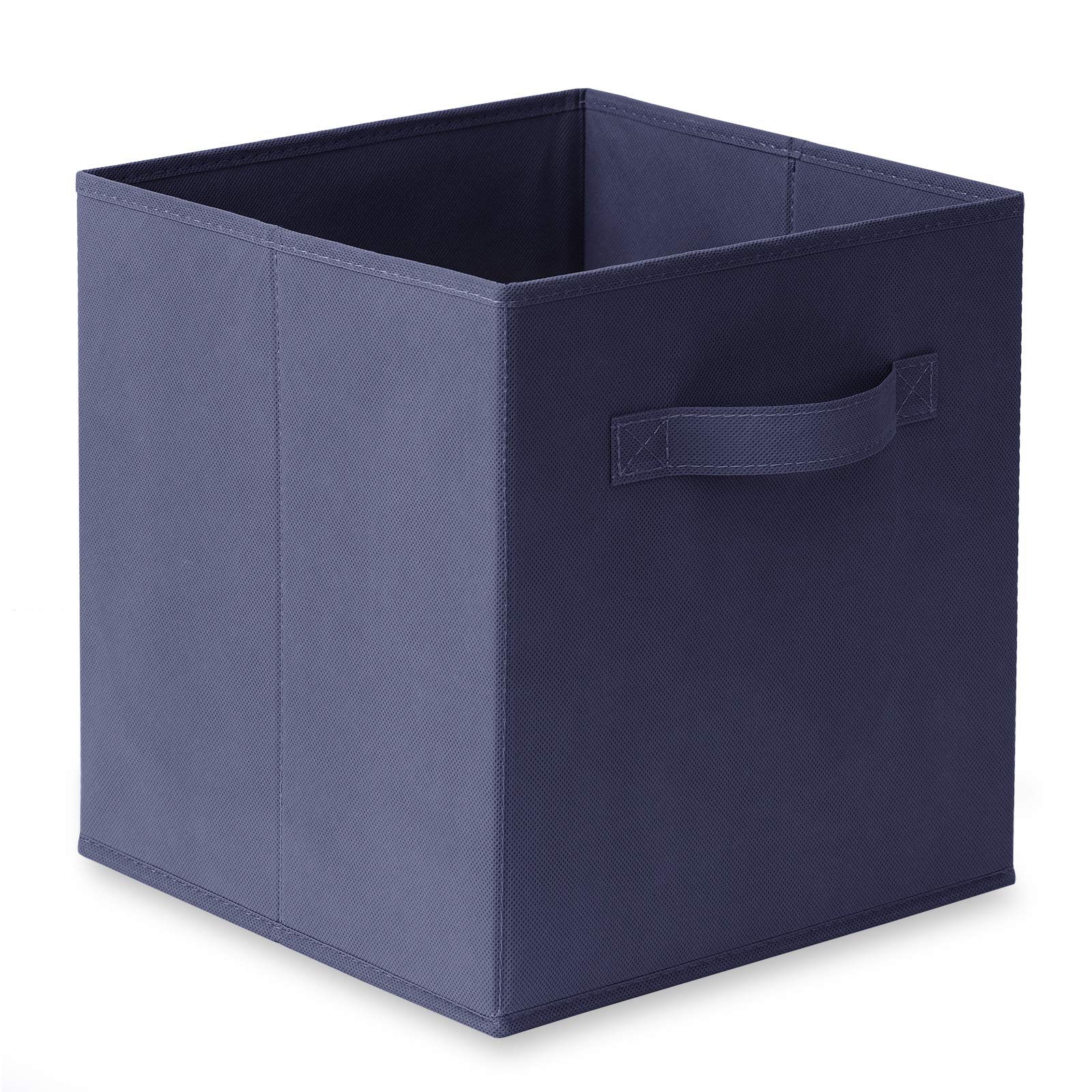 Casafield Set of 12 Collapsible Fabric Cube Storage Bins, Navy Blue - 11" Foldable Cloth Baskets for Shelves, Cubby Organizers & More