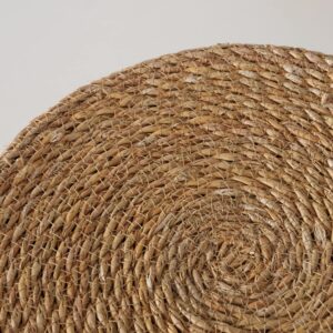 Seagrass Basket Boxes with Lids, Set of 3, Circular, Coiled Wicker Weave, Natural Seagrass, Made by Hand, 6, 7.75, and 9.75 Inches in Diameter