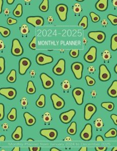 2024-2025 avocado monthly planner: two years (january 2024 to december 2025) with federal holidays ,schedule organizer