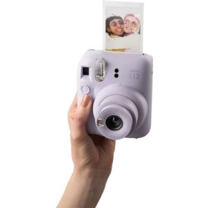 Fujifilm Instax Mini 12 Instant Camera with Fujifilm Instant Mini Film (20 Sheets) with Accessories Including Compatible Case with Strap, Photo Album, Stickers, Frames Bundle (Lilac Purple)