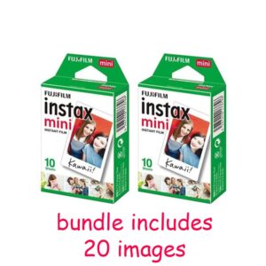 Fujifilm Instax Mini 12 Instant Camera with Fujifilm Instant Mini Film (20 Sheets) with Accessories Including Compatible Case with Strap, Photo Album, Stickers, Frames Bundle (Lilac Purple)