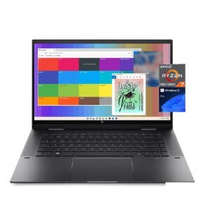 hp envy x360 convertible laptop, 15" fhd touchscreen display, amd ryzen 7 5825u, 32gb ram ddr4, 1tb pcie ssd, backlit, fingerprint, webcam, type-c, win11 pro