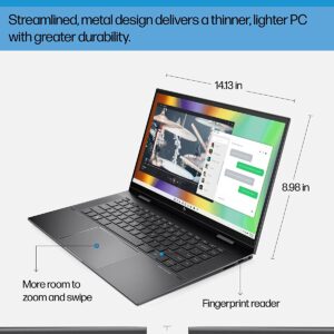 HP Envy X360 Convertible Laptop, 15" FHD Touchscreen Display, AMD Ryzen 7 5825U, 32GB RAM DDR4, 1TB PCIe SSD, Backlit, Fingerprint, Webcam, Type-C, Win11 Pro