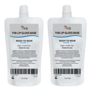 tkb lip gloss base (flexagel m) | ready-to-wear| moisturizing, high shine, crystal clear, vegan and cruelty free| made in usa. (11 oz (2 of 5.5 oz bag))