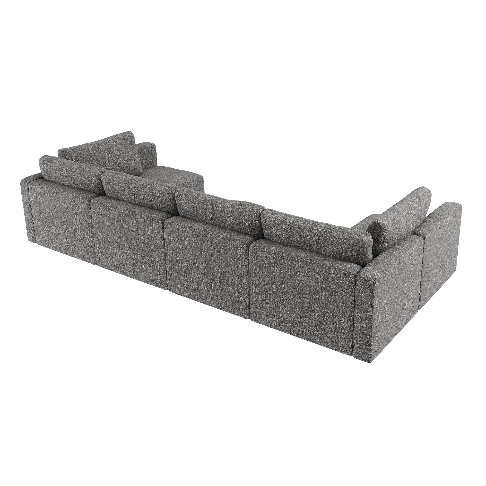 HONBAY Oversized Modular Sectional Sofa Reversible U Shaped Sectional Couch with Wide Chaise Modular Sofa with Storage Seat, Light Grey